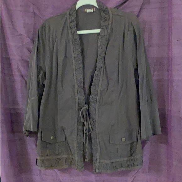 XCVI | Jackets & Coats | Xcvi Tiefront Multimedia Jacket W Ruched Edge ...